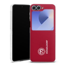DeinDesign Galaxy Z Flip 7 FE Handy Hard Case Schutzh&uuml;lle transparent Smartphone Handy H&uuml;lle Lettering F95 Fortuna D&uuml;sseldorf Hard Case