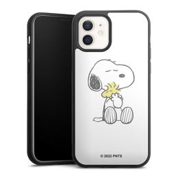 DeinDesign iPhone 12 Handy Gallery Case Handyh&uuml;lle 9H Geh&auml;rtetes Glas R&uuml;ckseite H&uuml;lle Snoopy Love Peanuts Gallery Case
