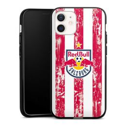 DeinDesign iPhone 12 Handy Silikon H&uuml;lle Case schwarz Handyh&uuml;lle Stripes Fc Red Bull Salzburg Official Licensed Product