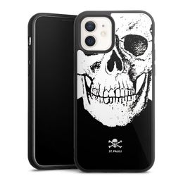 DeinDesign iPhone 12 Handy Gallery Case Handyh&uuml;lle 9H Geh&auml;rtetes Glas R&uuml;ckseite H&uuml;lle Totenkopf Fc St. Pauli Official Licensed Product Gallery Case