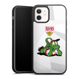 DeinDesign iPhone 12 Handy Gallery Case Handyh&uuml;lle 9H Geh&auml;rtetes Glas R&uuml;ckseite H&uuml;lle Vfb Stuttgart Mascot Official Licensed Product Gallery Case