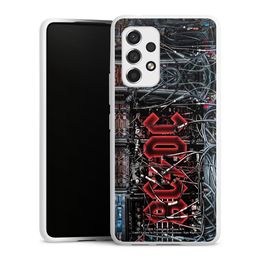 DeinDesign Galaxy A53 5G Handy Silikon H&uuml;lle Case wei&szlig; Handyh&uuml;lle Merchandise Acdc Official Licensed Product Silikon Case