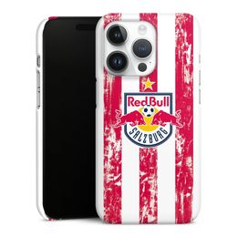 DeinDesign iPhone 14 Pro Handy Premium Case Smartphone Handyh&uuml;lle Schutzh&uuml;lle matt Stripes Fc Red Bull Salzburg Official Licensed Product Premium Case