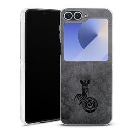 DeinDesign Galaxy Z Flip 6 Handy Hard Case Schutzh&uuml;lle transparent Smartphone Handy H&uuml;lle Msv Duisburg Zebra Official Licensed Product Hard Case