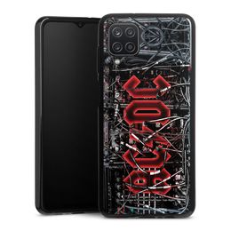 DeinDesign Galaxy A12 Handy Silikon H&uuml;lle Case schwarz Handyh&uuml;lle Acdc Merchandise Official Licensed Product