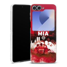 DeinDesign Galaxy Z Flip 6 Handy Hard Case Schutzh&uuml;lle transparent Smartphone Handy H&uuml;lle Fc Bayern M&uuml;nchen Fcb Mia San Mia Hard Case