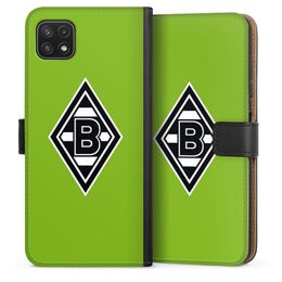 DeinDesign Galaxy A22 5G Handy Klapph&uuml;lle Handyh&uuml;lle aus Kunst Leder schwarz Flip Case Gladbach Borussia M&ouml;nchengladbach Soccer Sideflip mit langer Lasche