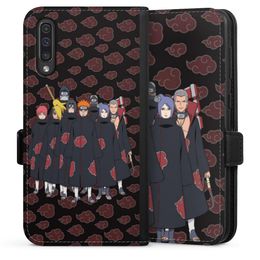 DeinDesign Galaxy A50 Handy Klapph&uuml;lle Handyh&uuml;lle aus Kunst Leder schwarz Flip Case Akatsuki Naruto Shippuden Official Licensed Product Sideflip mit Lasche