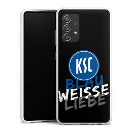DeinDesign Galaxy A52s 5G Handy Silikon H&uuml;lle Case wei&szlig; Handyh&uuml;lle Ksc Official Licensed Product Karlsruher Sc Silikon Case