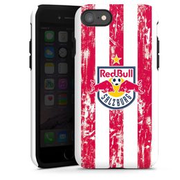 DeinDesign iPhone SE (2020) Handy Panzer Handyh&uuml;lle robuste Outdoor H&uuml;lle Schutzh&uuml;lle matt Stripes Fc Red Bull Salzburg Official Licensed Product Tough Case