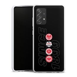 DeinDesign Galaxy A52s 5G Handy Silikon H&uuml;lle Case wei&szlig; Handyh&uuml;lle Logo Eagle Eintracht Frankfurt Silikon Case