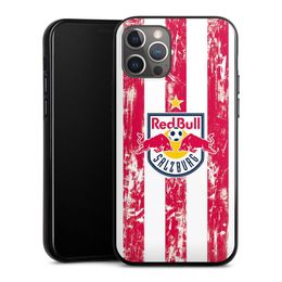 DeinDesign iPhone 12 Pro Handy Silikon H&uuml;lle Case schwarz Handyh&uuml;lle Stripes Fc Red Bull Salzburg Official Licensed Product