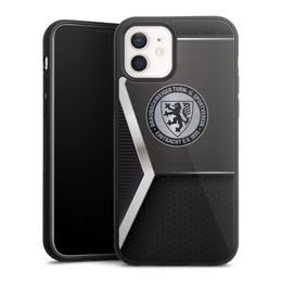 DeinDesign iPhone 12 Handy Gallery Case Handyh&uuml;lle 9H Geh&auml;rtetes Glas R&uuml;ckseite H&uuml;lle Eintracht Braunschweig Metallic Look Official Licensed Product Gallery Case