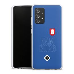 DeinDesign Galaxy A52s 5G Handy Silikon H&uuml;lle Case wei&szlig; Handyh&uuml;lle Official Licensed Product Hamburg Hamburger Sv Silikon Case