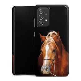 DeinDesign Galaxy A52s 5G Handy Premium Case Smartphone Handyh&uuml;lle Schutzh&uuml;lle gl&auml;nzend Horse Mare Hobby Premium Case