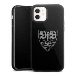 DeinDesign iPhone 12 Handy Gallery Case Handyh&uuml;lle 9H Geh&auml;rtetes Glas R&uuml;ckseite H&uuml;lle Official Licensed Product Vfb Stuttgart Logo Gallery Case