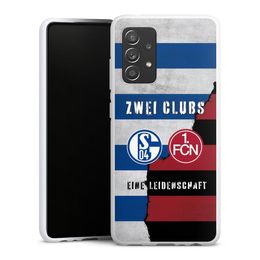 DeinDesign Galaxy A52s 5G Handy Silikon H&uuml;lle Case wei&szlig; Handyh&uuml;lle 1. Fc N&uuml;rnberg Friendship Fc Schalke 04 Silikon Case