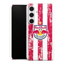 DeinDesign Galaxy S24 Handy Premium Case Smartphone Handyh&uuml;lle Schutzh&uuml;lle gl&auml;nzend Stripes Fc Red Bull Salzburg Official Licensed Product Premium Case