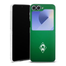 DeinDesign Galaxy Z Flip 6 Handy Hard Case Schutzh&uuml;lle transparent Smartphone Handy H&uuml;lle Logo Merchandise Sv Werder Bremen Hard Case