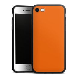 DeinDesign iPhone SE (2020) Handy Premium Silikon H&uuml;lle Handyh&uuml;lle schwarz Case Colour Unicoloured Orange Silikon Premium Case