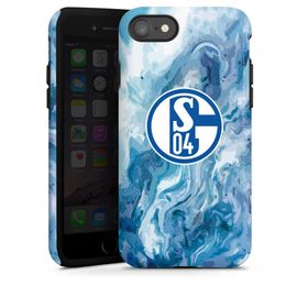 DeinDesign iPhone SE (2020) Handy Panzer Handyh&uuml;lle robuste Outdoor H&uuml;lle Schutzh&uuml;lle gl&auml;nzend Fc Schalke 04 Logo Merchandise Tough Case