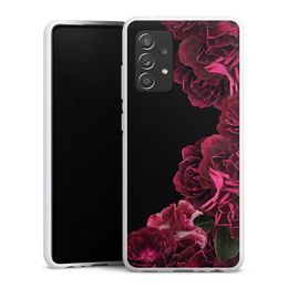 DeinDesign Galaxy A52s 5G Handy Silikon H&uuml;lle Case wei&szlig; Handyh&uuml;lle Vintage Rose Pink Silikon Case