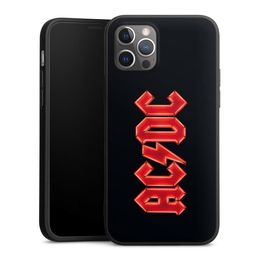 DeinDesign iPhone 12 Pro Handy Premium Silikon H&uuml;lle Handyh&uuml;lle schwarz Case Official Licensed Product Acdc Logo Silikon Premium Case