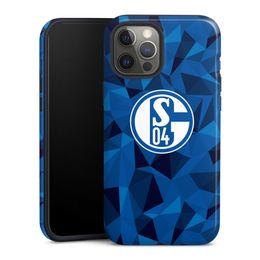 DeinDesign iPhone 12 Pro Max Handy Panzer Handyh&uuml;lle robuste Outdoor H&uuml;lle Schutzh&uuml;lle gl&auml;nzend Camouflage Fc Schalke 04 Muster Tough Case