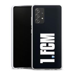 DeinDesign Galaxy A52s 5G Handy Silikon H&uuml;lle Case wei&szlig; Handyh&uuml;lle Official Licensed Product 1. Fc Magdeburg 1. Fcm Silikon Case