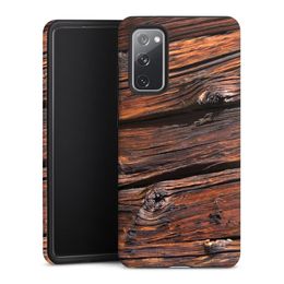 DeinDesign Galaxy S20 FE Handy Panzer Handyh&uuml;lle robuste Outdoor H&uuml;lle Schutzh&uuml;lle matt Wood Beams Wooden Look Tough Case