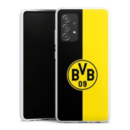 DeinDesign Galaxy A52s 5G Handy Silikon H&uuml;lle Case wei&szlig; Handyh&uuml;lle Borussia Dortmund Bvb Coat Of Arms Silikon Case