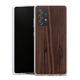 DeinDesign Galaxy A52s 5G Handy Silikon H&uuml;lle Case wei&szlig; Handyh&uuml;lle Nut Tree Wooden Look Wood Silikon Case