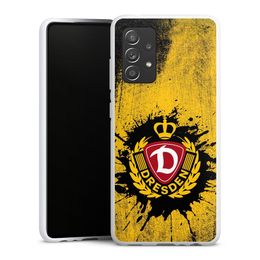 DeinDesign Galaxy A52s 5G Handy Silikon H&uuml;lle Case wei&szlig; Handyh&uuml;lle Sg Dynamo Dresden Soccer Official Licensed Product Silikon Case