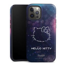 DeinDesign iPhone 12 Pro Max Handy Panzer Handyh&uuml;lle robuste Outdoor H&uuml;lle Schutzh&uuml;lle gl&auml;nzend Merchandise Hello Kitty Weltall Tough Case