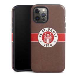 DeinDesign iPhone 12 Pro Max Handy Panzer Handyh&uuml;lle robuste Outdoor H&uuml;lle Schutzh&uuml;lle gl&auml;nzend Fc St. Pauli Logo Official Licensed Product Tough Case