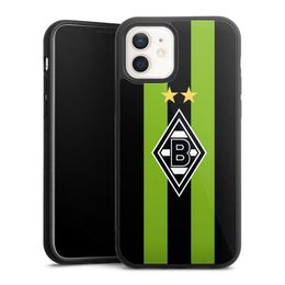 DeinDesign iPhone 12 Handy Gallery Case Handyh&uuml;lle 9H Geh&auml;rtetes Glas R&uuml;ckseite H&uuml;lle Stripes Borussia M&ouml;nchengladbach Gladbach Gallery Case