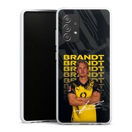 DeinDesign Galaxy A52s 5G Handy Silikon H&uuml;lle Case wei&szlig; Handyh&uuml;lle Julian Brandt Bvb Borussia Dortmund Silikon Case