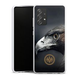 DeinDesign Galaxy A52s 5G Handy Silikon H&uuml;lle Case wei&szlig; Handyh&uuml;lle Eintracht Frankfurt Eagle Official Licensed Product Silikon Case