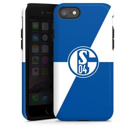 DeinDesign iPhone SE (2022) Handy Panzer Handyh&uuml;lle robuste Outdoor H&uuml;lle Schutzh&uuml;lle gl&auml;nzend Official Licensed Product Fc Schalke 04 Bundesliga Tough Case