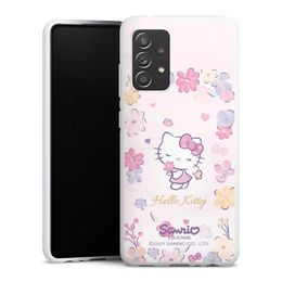 DeinDesign Galaxy A52s 5G Handy Silikon H&uuml;lle Case wei&szlig; Handyh&uuml;lle Water Colour Hello Kitty Merchandise Silikon Case