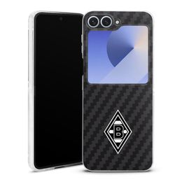 DeinDesign Galaxy Z Flip 7 FE Handy Hard Case Schutzh&uuml;lle transparent Smartphone Handy H&uuml;lle Gladbach Carbon Borussia M&ouml;nchengladbach Hard Case