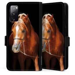 DeinDesign Galaxy S20 Handy Klapph&uuml;lle Handyh&uuml;lle aus Kunst Leder schwarz Flip Case Horse Hobby Mare Sideflip mit Lasche