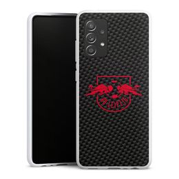 DeinDesign Galaxy A52s 5G Handy Silikon H&uuml;lle Case wei&szlig; Handyh&uuml;lle Rb Leipzig Official Licensed Product Carbon Silikon Case