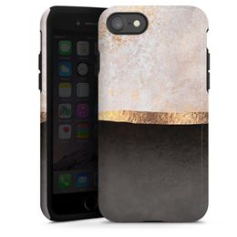 DeinDesign iPhone SE (2020) Handy Panzer Handyh&uuml;lle robuste Outdoor H&uuml;lle Schutzh&uuml;lle gl&auml;nzend Abstract Black & White Trends Tough Case