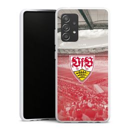 DeinDesign Galaxy A52s 5G Handy Silikon H&uuml;lle Case wei&szlig; Handyh&uuml;lle Vfb Stuttgart Stadium Official Licensed Product Silikon Case