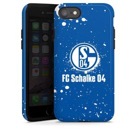 DeinDesign iPhone SE (2020) Handy Panzer Handyh&uuml;lle robuste Outdoor H&uuml;lle Schutzh&uuml;lle gl&auml;nzend Logo Fc Schalke 04 S04 Tough Case