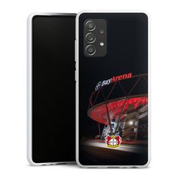DeinDesign Galaxy A52s 5G Handy Silikon H&uuml;lle Case wei&szlig; Handyh&uuml;lle Official Licensed Product Bayer 04 Leverkusen Stadium Silikon Case
