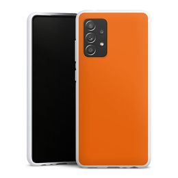 DeinDesign Galaxy A52s 5G Handy Silikon H&uuml;lle Case wei&szlig; Handyh&uuml;lle Orange Unicoloured Colour Silikon Case