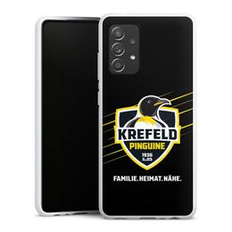 DeinDesign Galaxy A52s 5G Handy Silikon H&uuml;lle Case wei&szlig; Handyh&uuml;lle Sports Krefeld Pinguine Ice Hockey Silikon Case