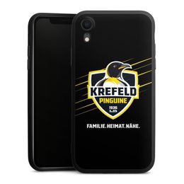 DeinDesign iPhone Xr Handy Premium Silikon H&uuml;lle Handyh&uuml;lle schwarz Case Sports Krefeld Pinguine Ice Hockey Silikon Premium Case